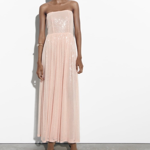 Zara | Dresses | Zara Limited Edition Sequin Prom Dress You Cannot Miss ...